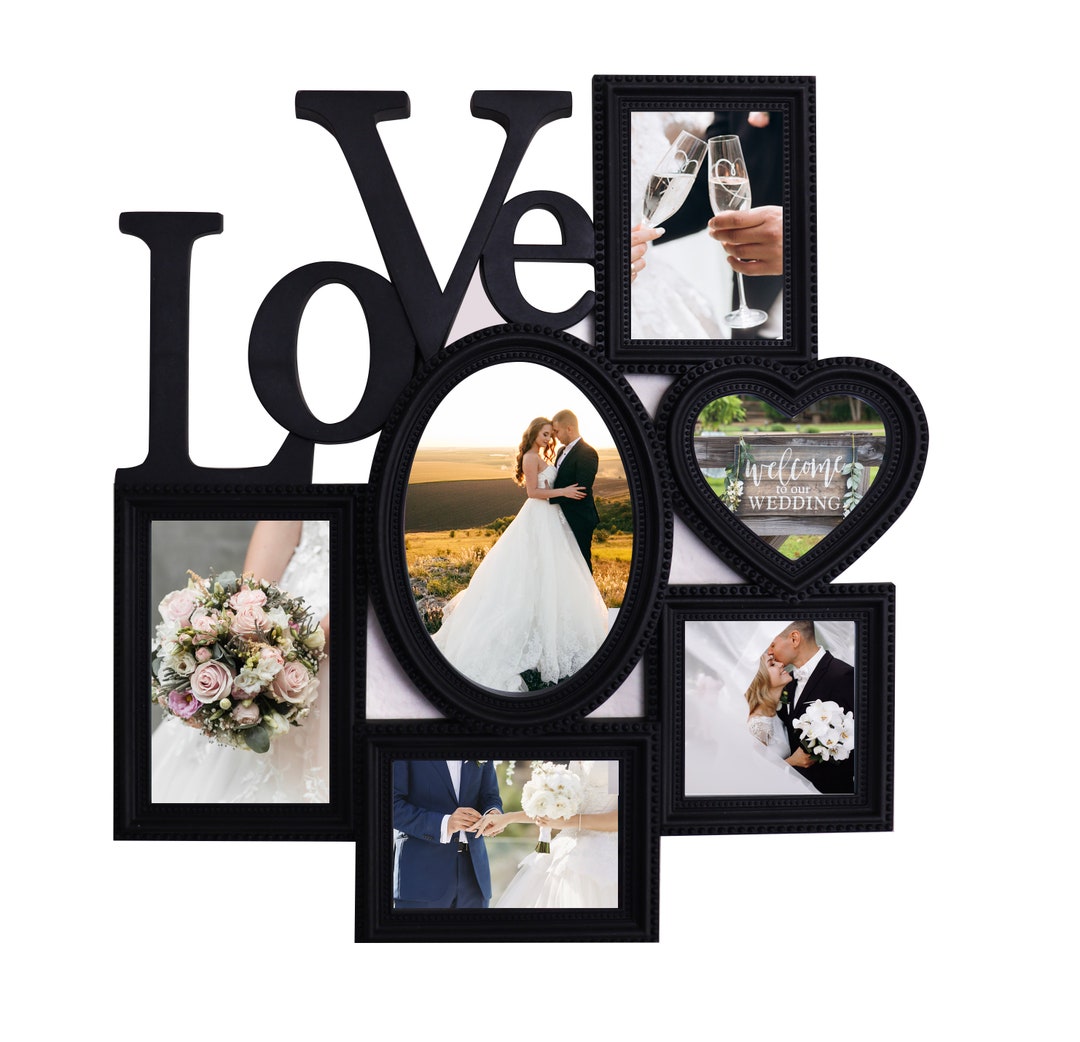 Multi Opening Photo Frame Love White Collage Frame, Photo Frame ...