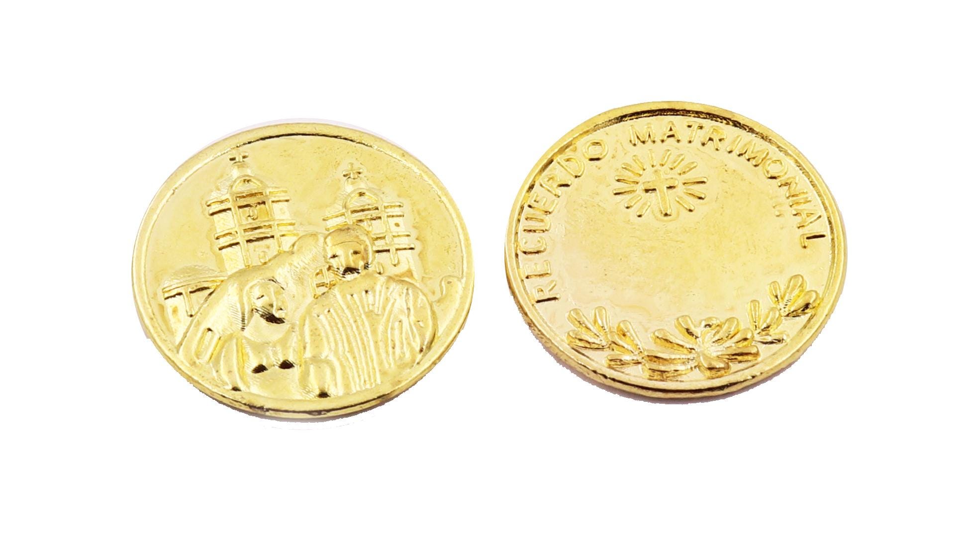 Wedding Arras, Elegant Gold Crown Wedding Arras With 13 Coins Set ...