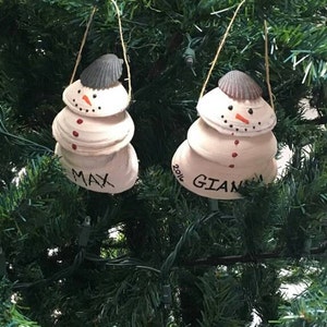 Shell Snowman Ornaments - Etsy