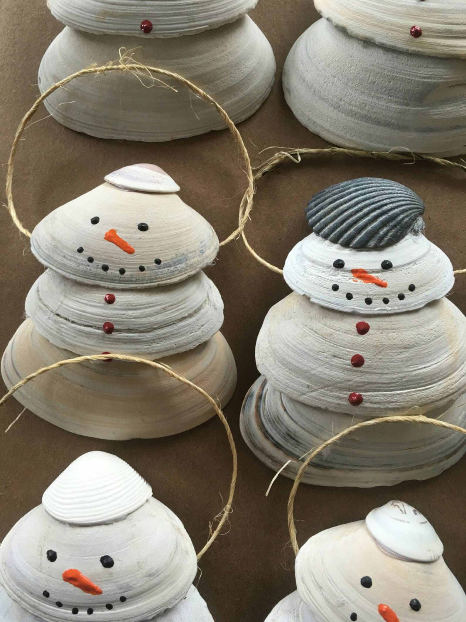 Shell Snowman Ornaments - Etsy
