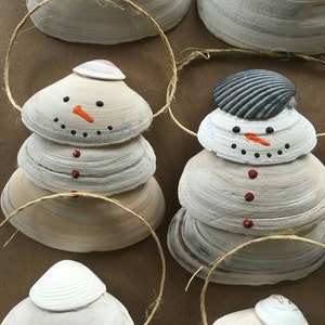 Shell Snowman Ornaments - Etsy