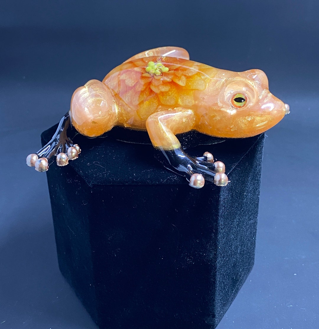Peach Daisy Frog - Etsy