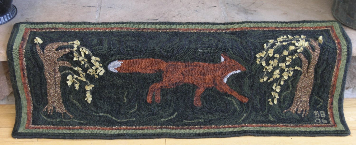 Willow Fox Primitive Rug Hooking Pattern 22 X - Etsy