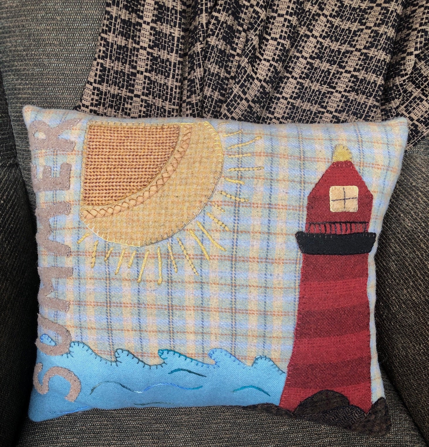 Summer Lighthouse- Wool Applique Pattern (15" X 13") - Etsy