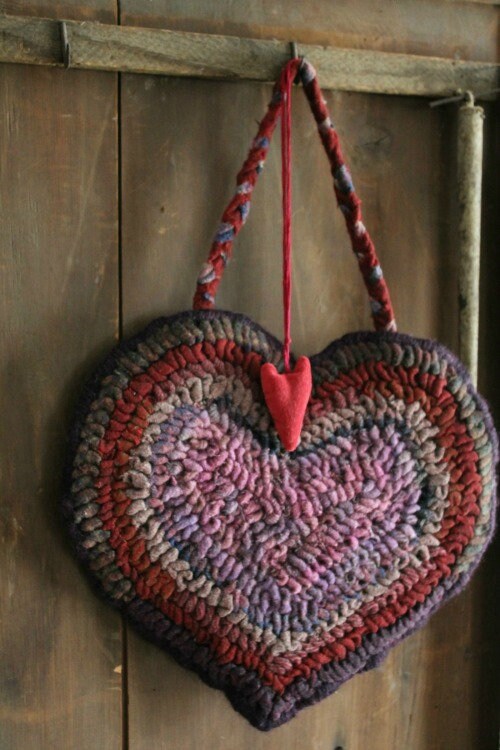Vintage Heart Pattern Primitive Rug Hooking - Etsy