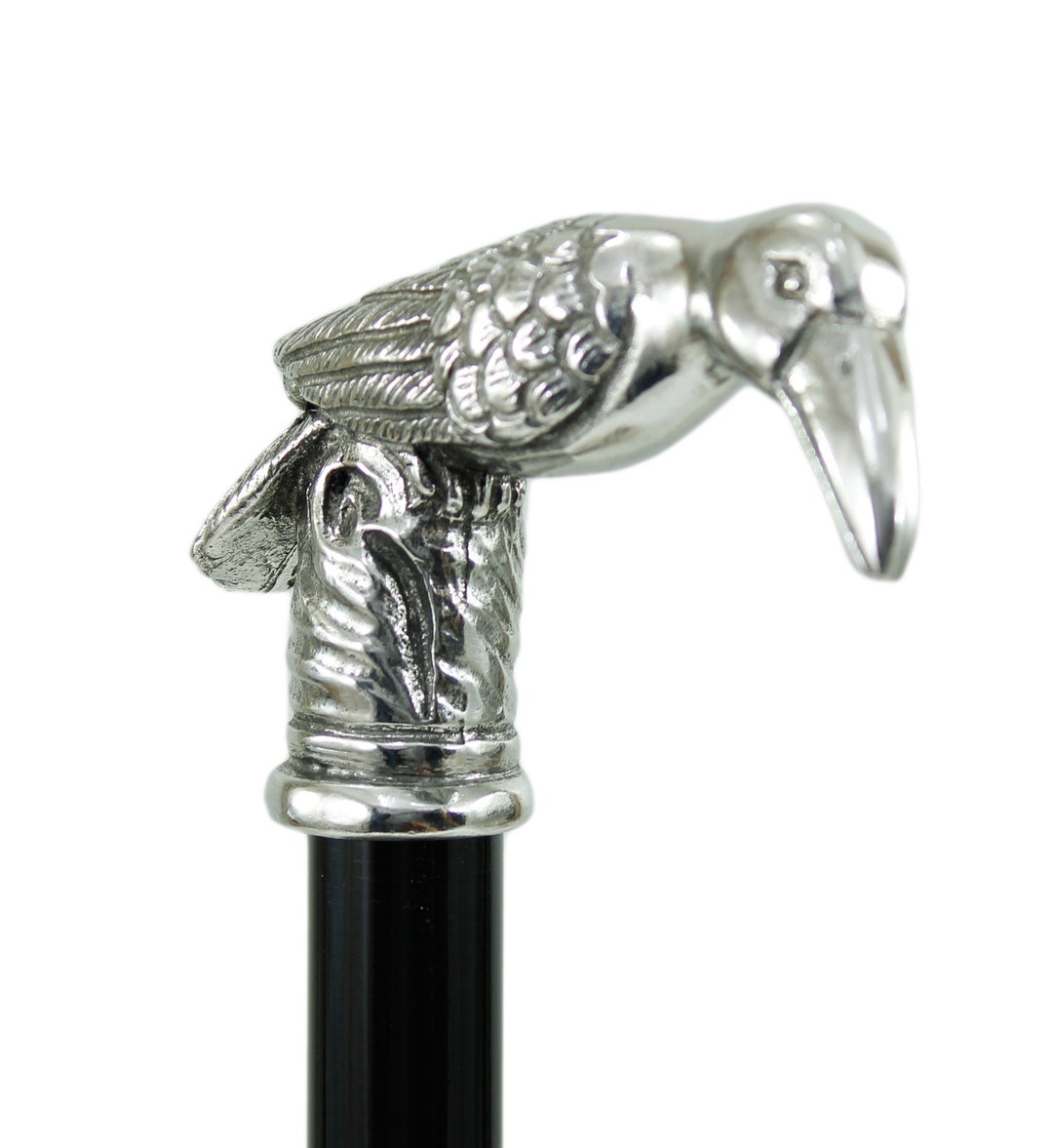 Beech Wood Walking Stick, Crow Handle, Customizable Color, Length, Tip ...