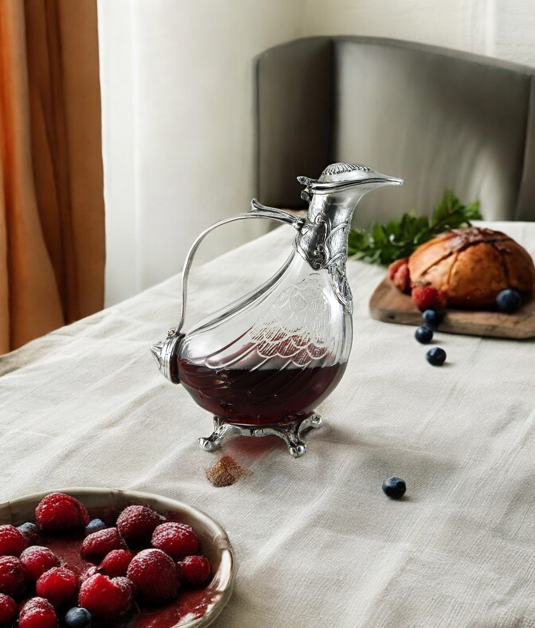 Bottle of Italian Design, Decanter for Red and White Wine, in Glass and ...