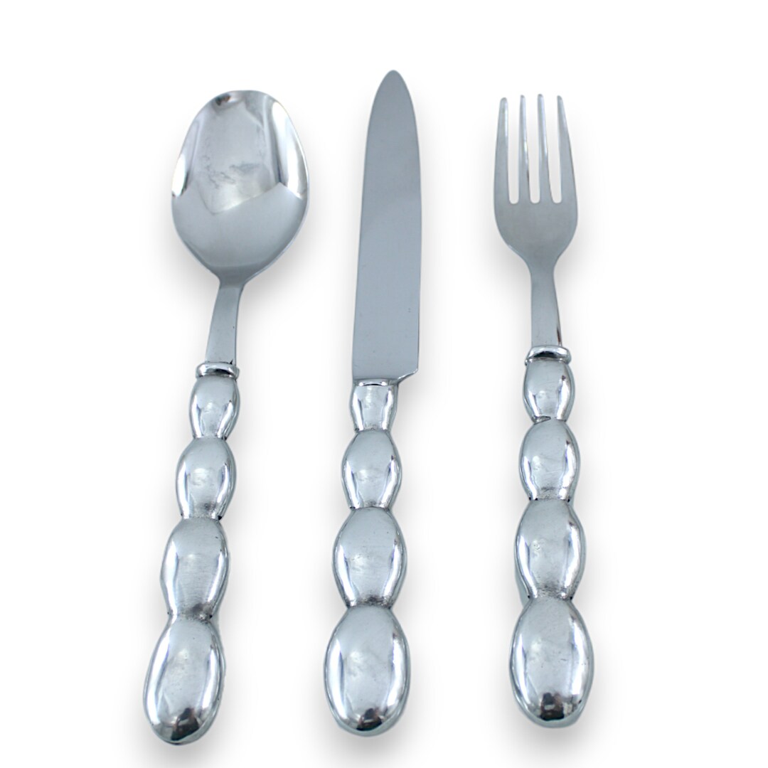 3 Handcrafted Pewter and Stainless Steel Cutlery Sets - Elegance and ...