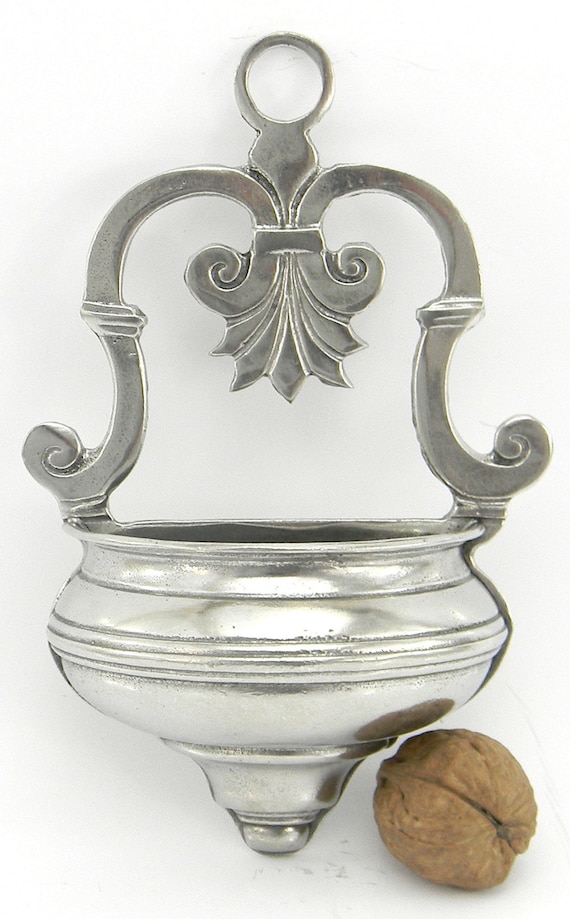 Holy water fountain in pure pewter. Religious Equipment | Etsy