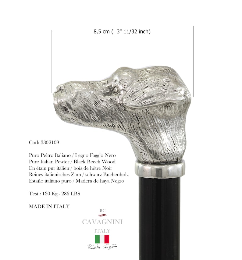 Pewter Cane for the Elderly, Schnauzer Dog Handle, Cane for Ceremony ...
