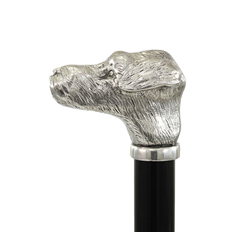 Pewter Cane for the Elderly, Schnauzer Dog Handle, Cane for Ceremony ...