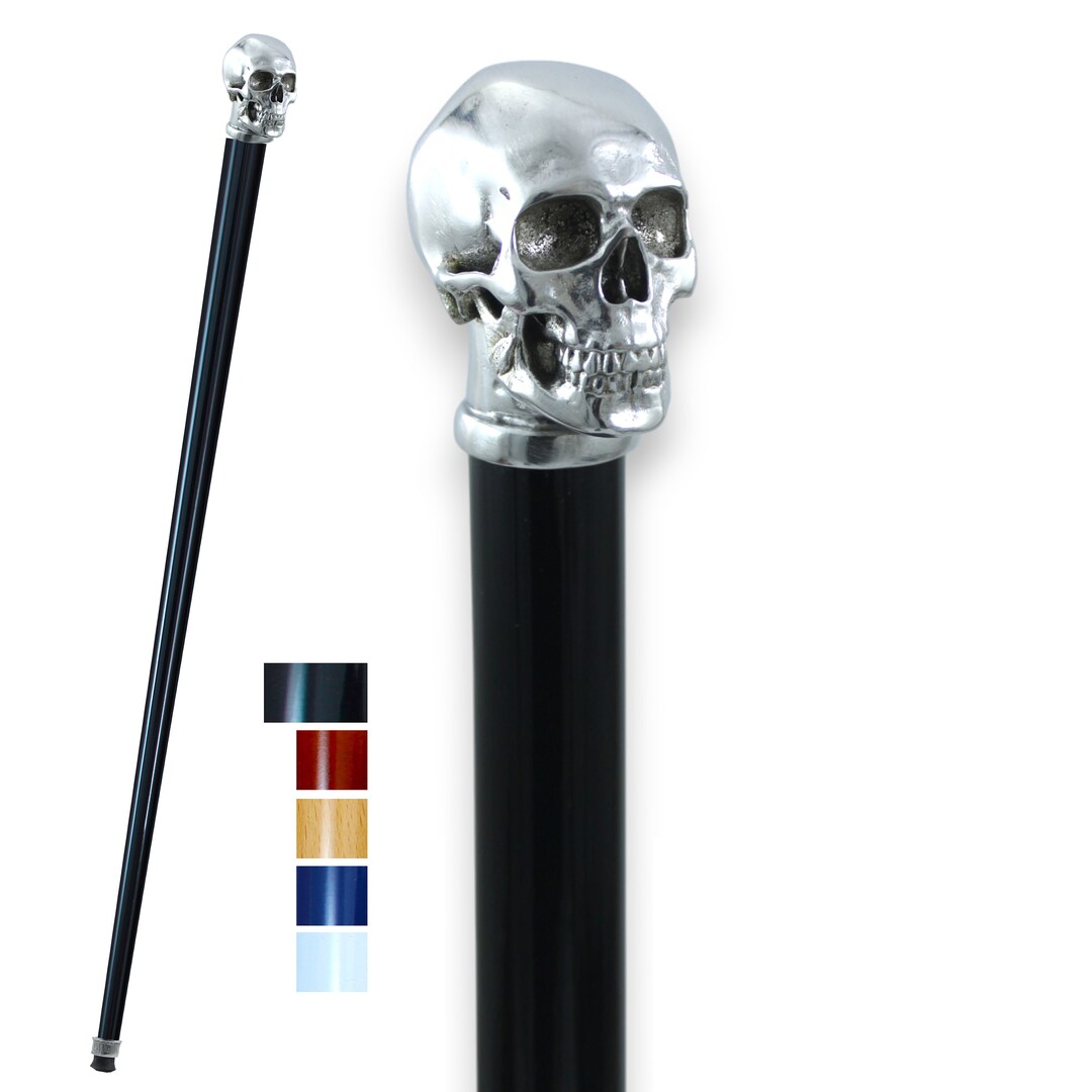 Walking Stick, Skull Handle, Customizable in Color, Length, Tip ...
