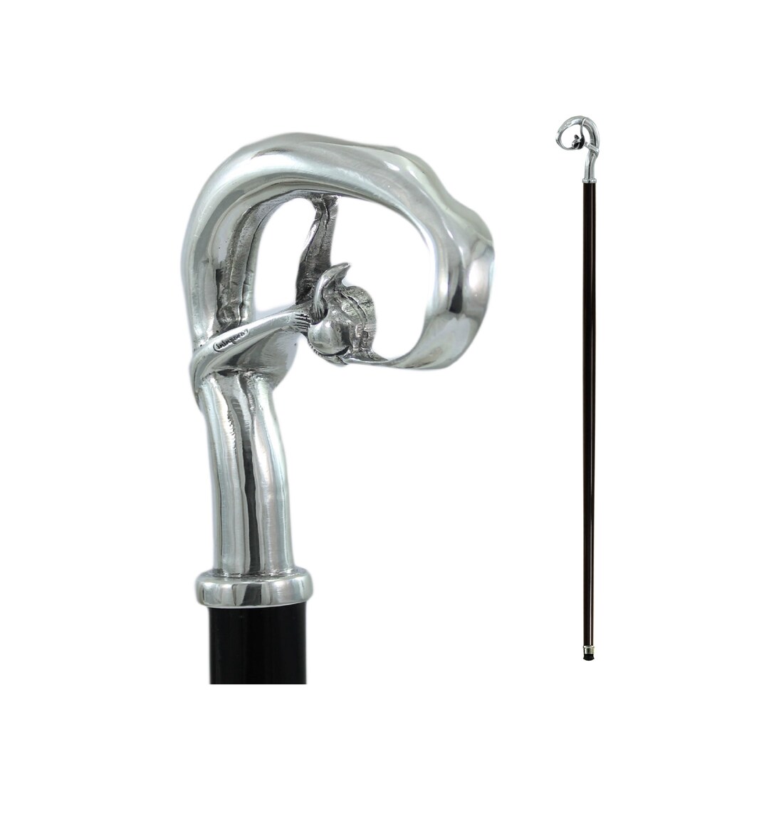 CAVAGNINI - Walking Cane Wooden Pewter Elegant Ergonimic Handle Men and ...