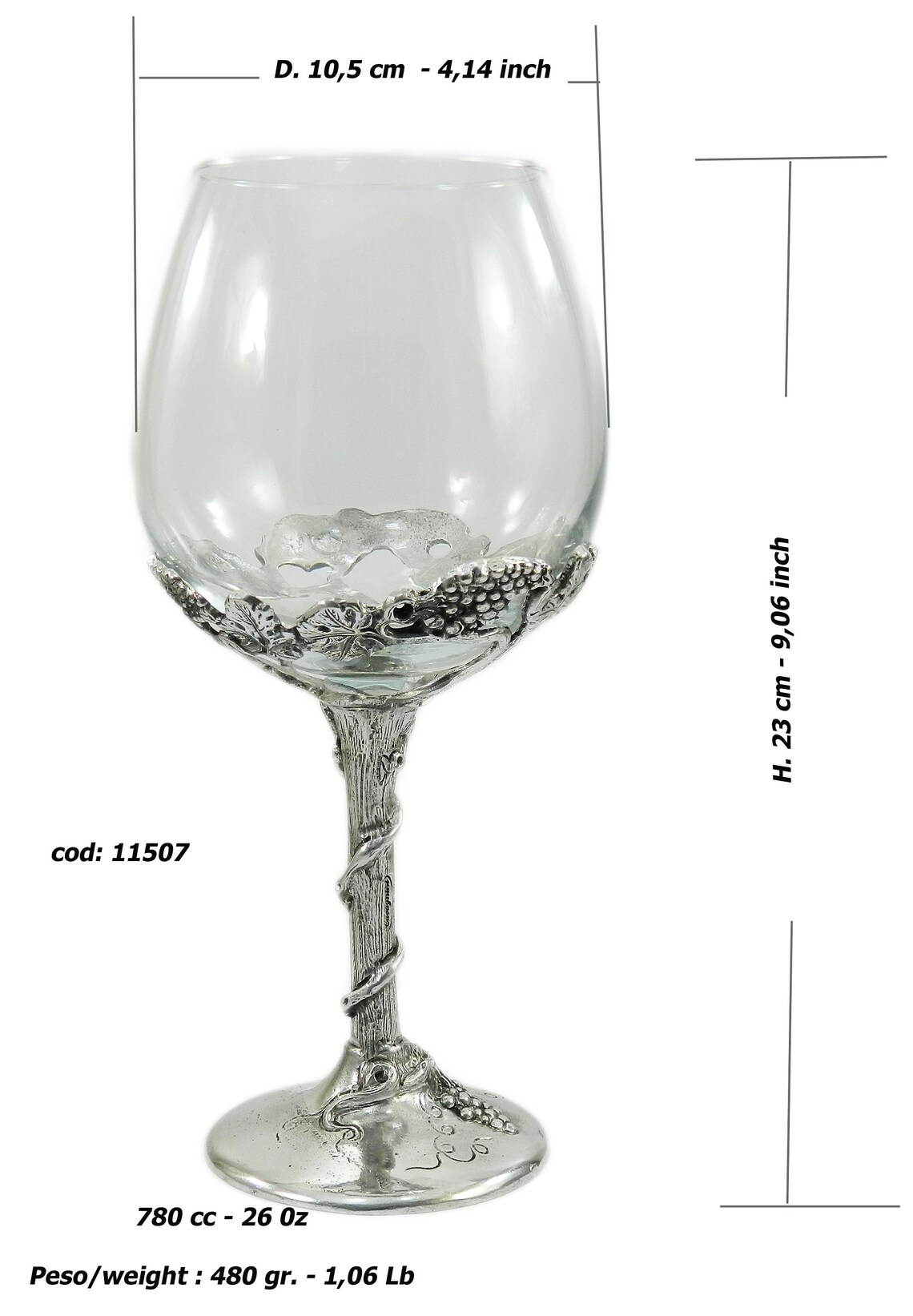 Large Goblet Elegant glass for wine Of great importance. Made | Etsy