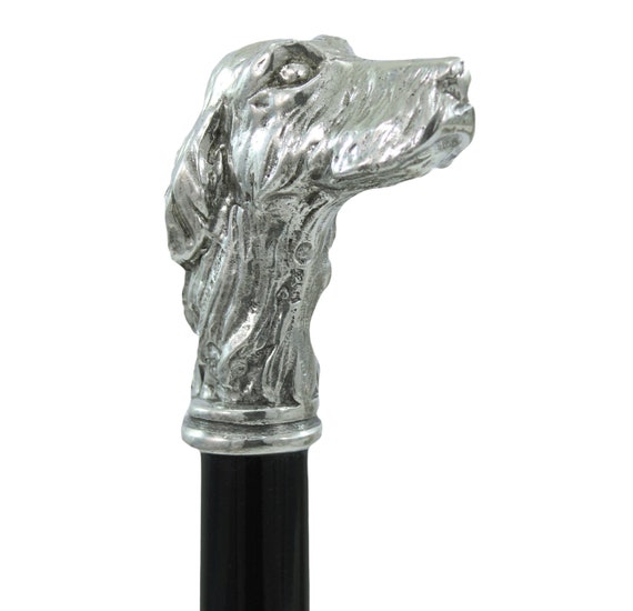 Pewter walking stick setter dog handle gift for ceremony | Etsy