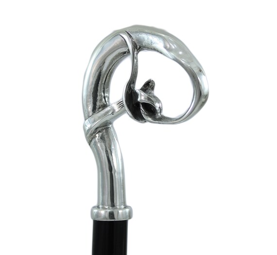 CAVAGNINI Walking Cane wooden Pewter Elegant Ergonimic | Etsy