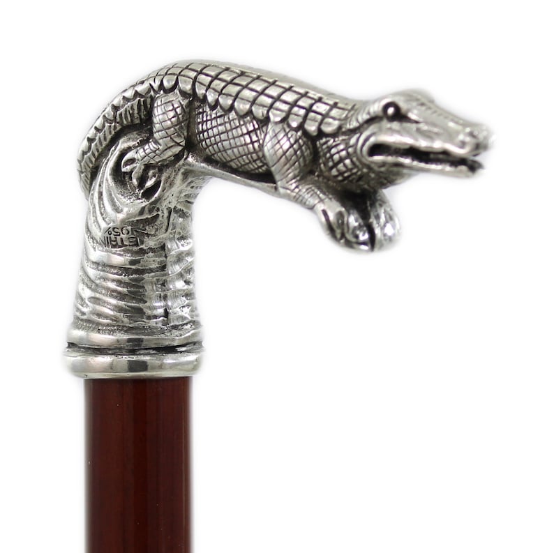 Ergonomic Cane for the Elderly, Crocodile Handle, Customizable in Color ...