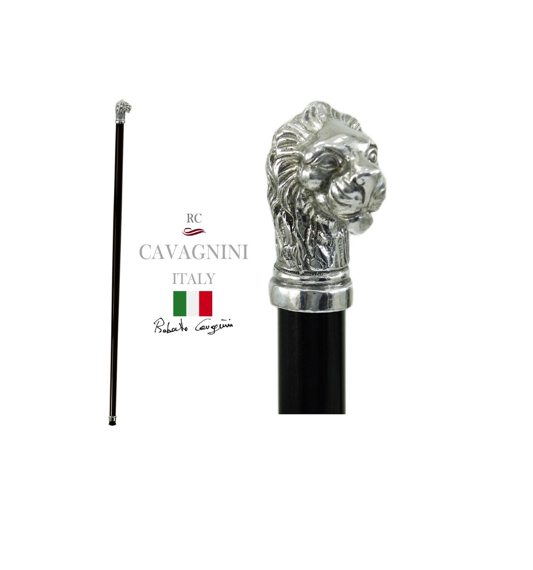 Handcrafted Walking Stick, Lion Handle, Customizable in Color, Length ...