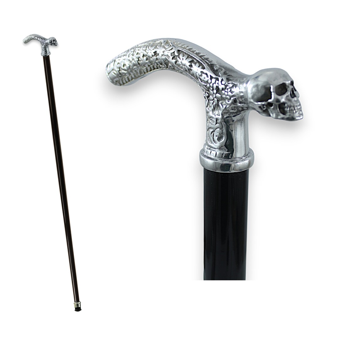 Walking Stick, Skull Handle, Customizable in Color, Length, Tip ...