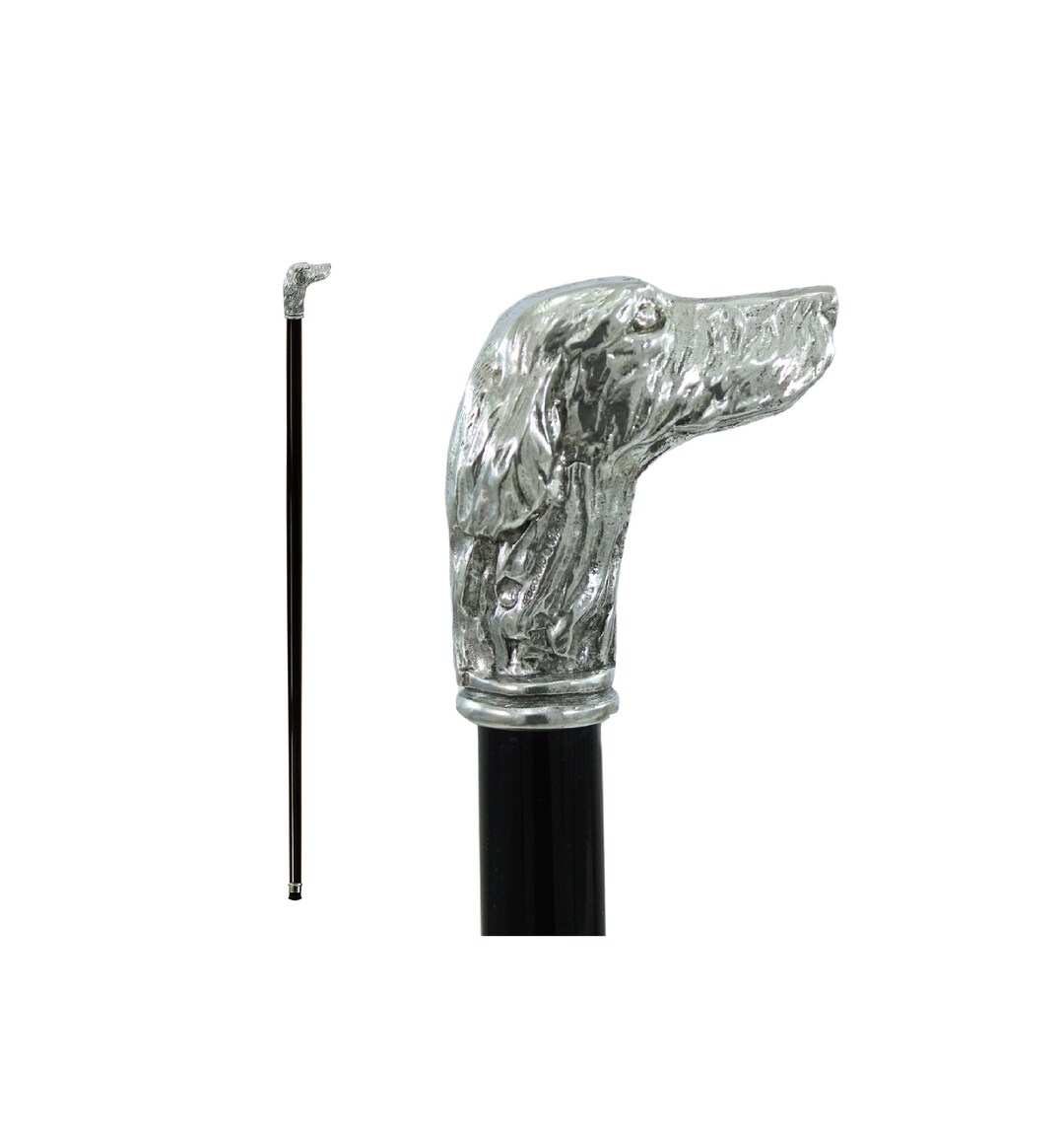 Pewter Walking Stick, Setter Dog Handle, Gift for Ceremony ...