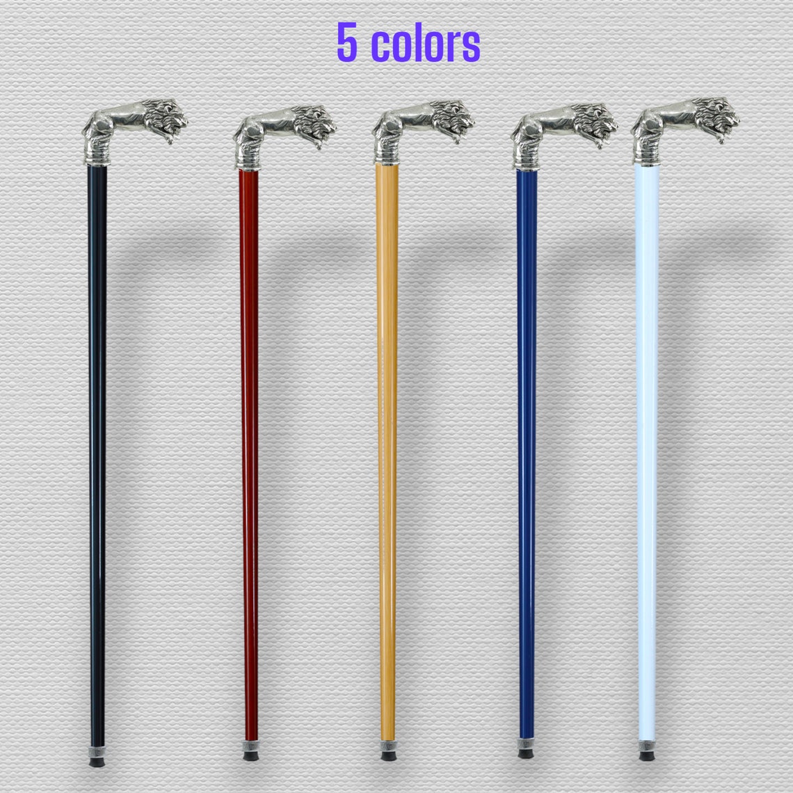 CAVAGNINI -walking Stick Wooden Pewter Custom -gift Gentlemens Lion ...