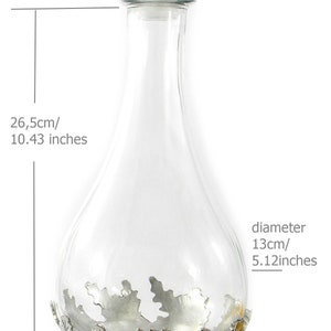 Pewter and Glass Acorn Bottle. Elegant Carafe of Great Importance ...