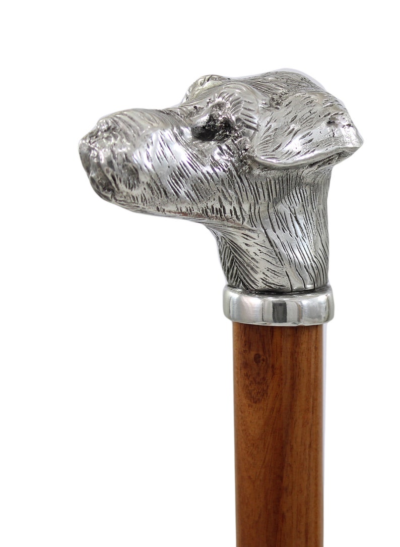 Pewter Cane for the Elderly, Schnauzer Dog Handle, Cane for Ceremony ...