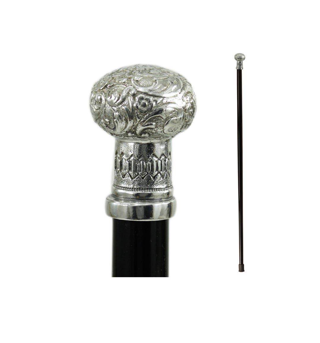 Pewter Walking Stick, Goat Handle, Handmade in Italy, Customizable With ...