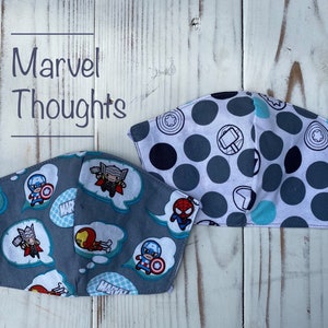 Marvel Avengers Superhero Face Mask, Adult & Kids, Reversible 2 Layer ...