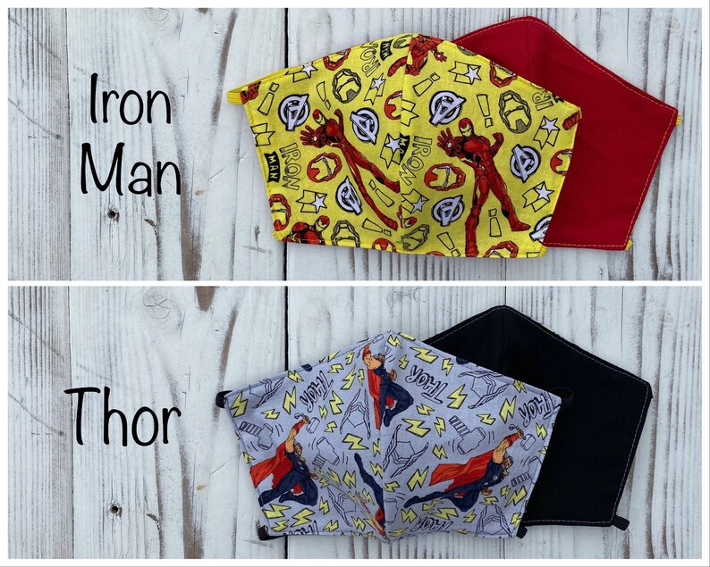 Face Mask Marvel Avengers Superhero Adult Kids Reversible 2 - Etsy