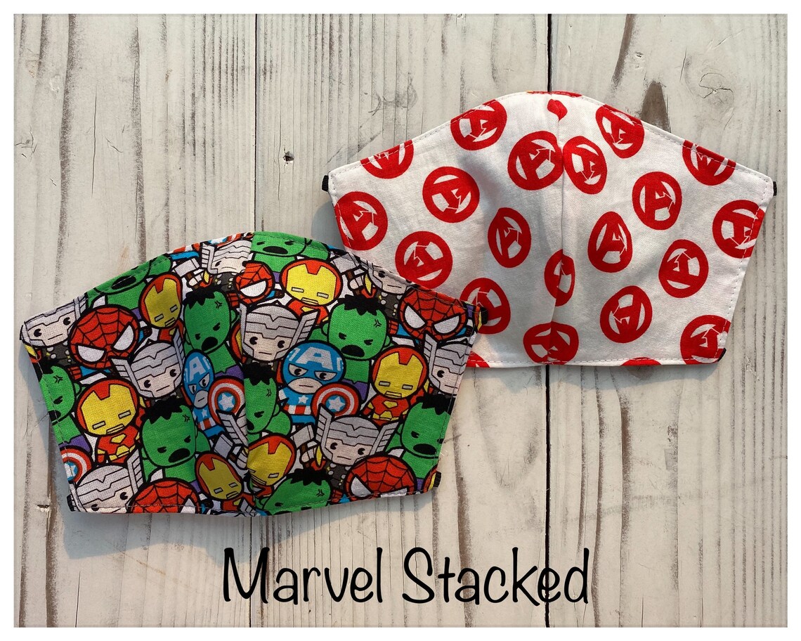 Marvel Avengers Superhero Face Mask Adult & Kids Reversible - Etsy