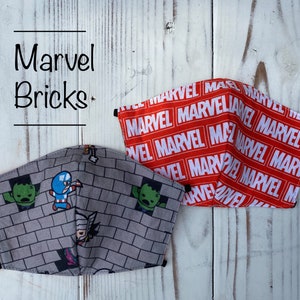 Marvel Avengers Superhero Face Mask, Adult & Kids, Reversible 2 Layer ...