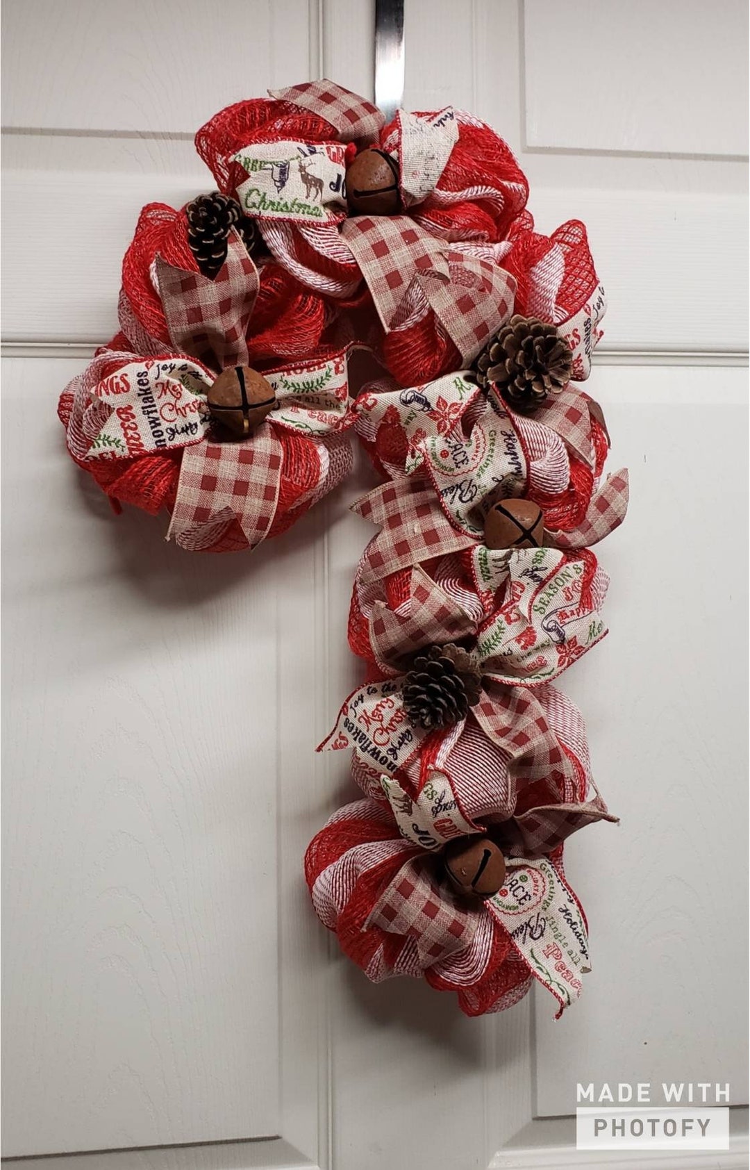 Candy Cane Wreath Burlap Candy Cane Mesh Wreath Christmas - Etsy