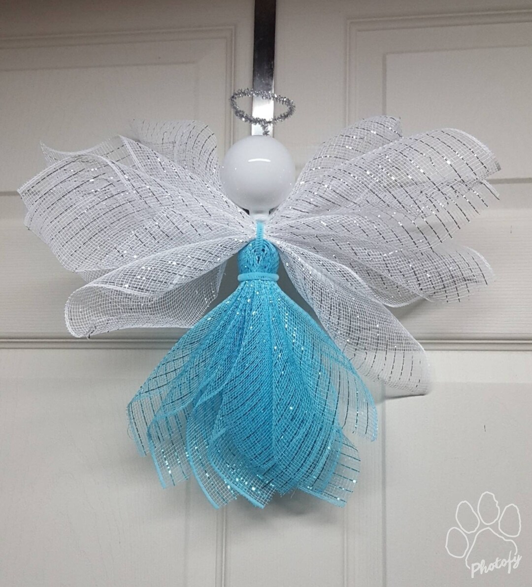 Custom Order, 3 Mesh Angels, Angel Door Hanger, Christmas Angel, Angel ...