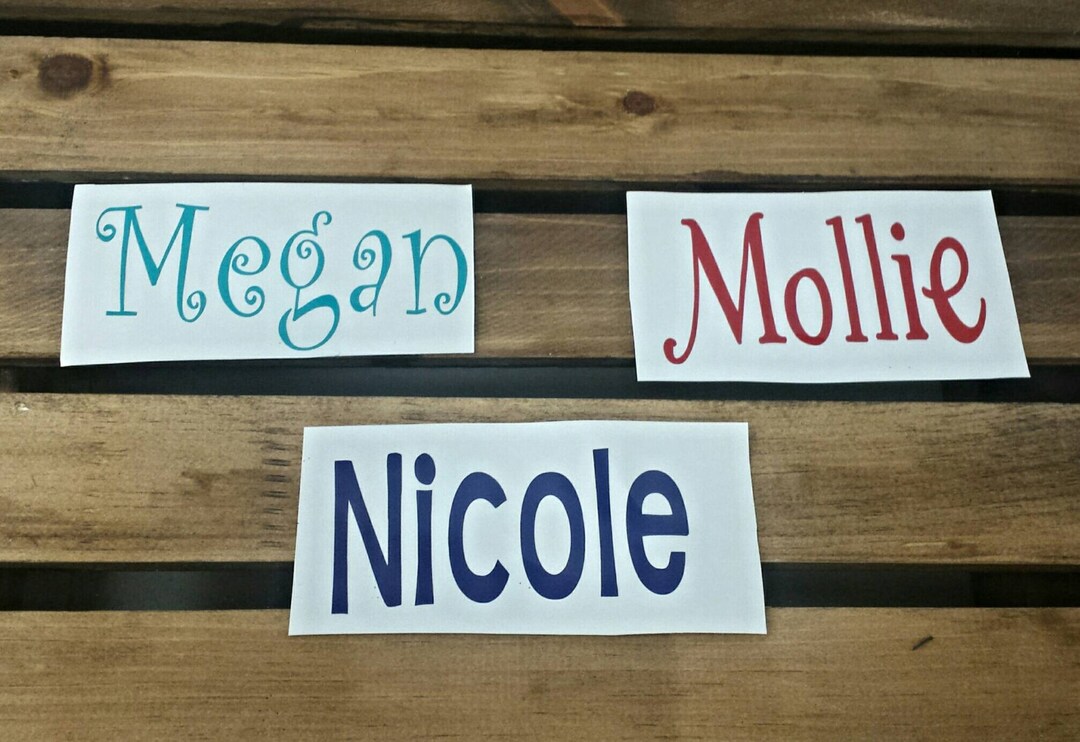 SALE - Custom Vinyl Decal Name, Name Decal, Personalized Vinyl Name ...