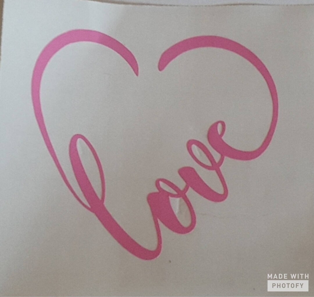 Love Heart Decal, Love Decal, Heart Vinyl Decal, Heart Love Decal ...