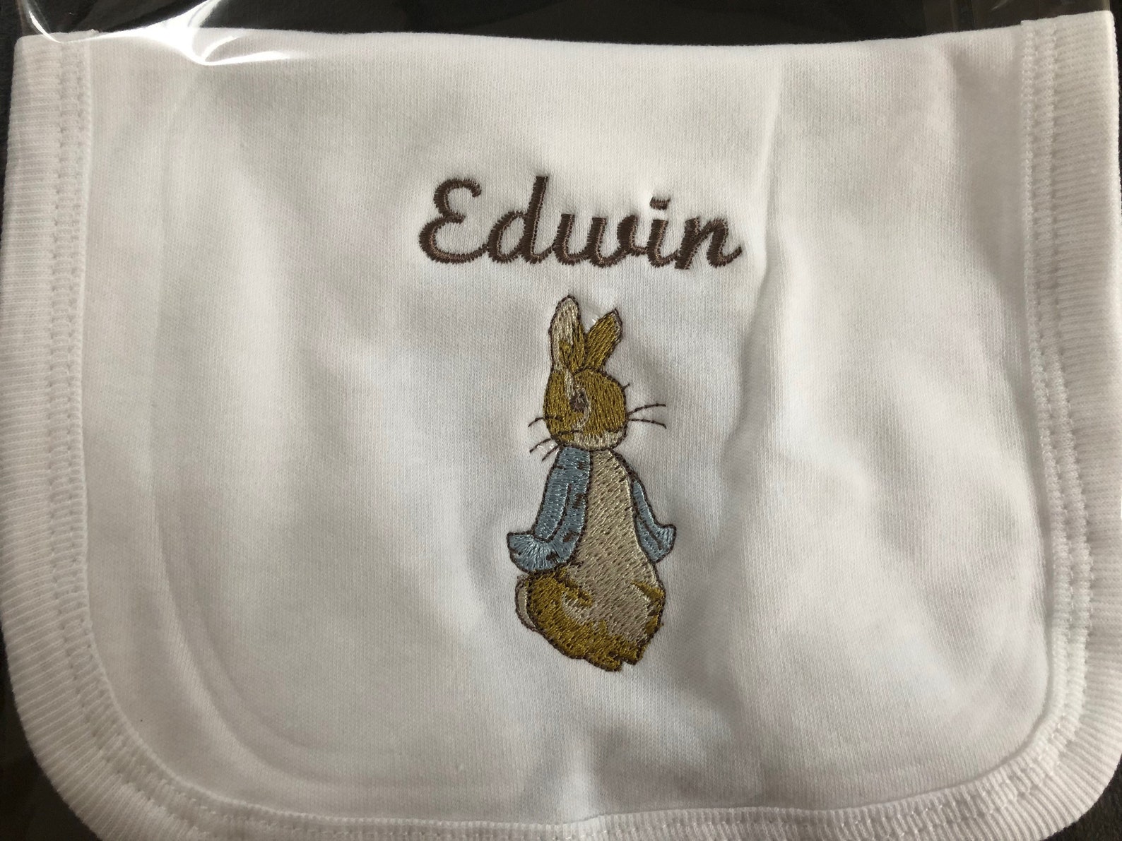 Peter Rabbit Baby Bib Personalised - Etsy UK