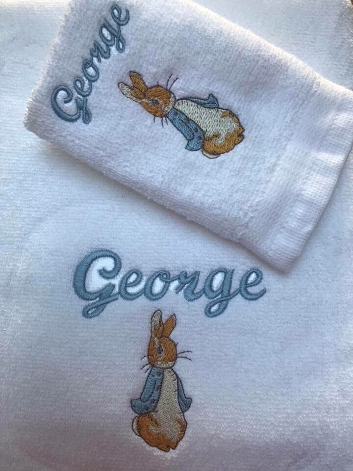 Peter Rabbit Bath Towel Gift Set Beatrix Potter/ Personalised Towel Set ...