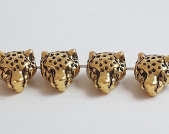 20pcs Leopard Beads Spacers Animal Beads Antique Gold Tone 9x10x7mm 1-1 ...