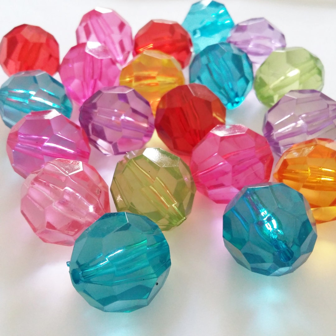 5pcs Large Acrylic Round Faceted Beads, 20mm B22693 - Etsy