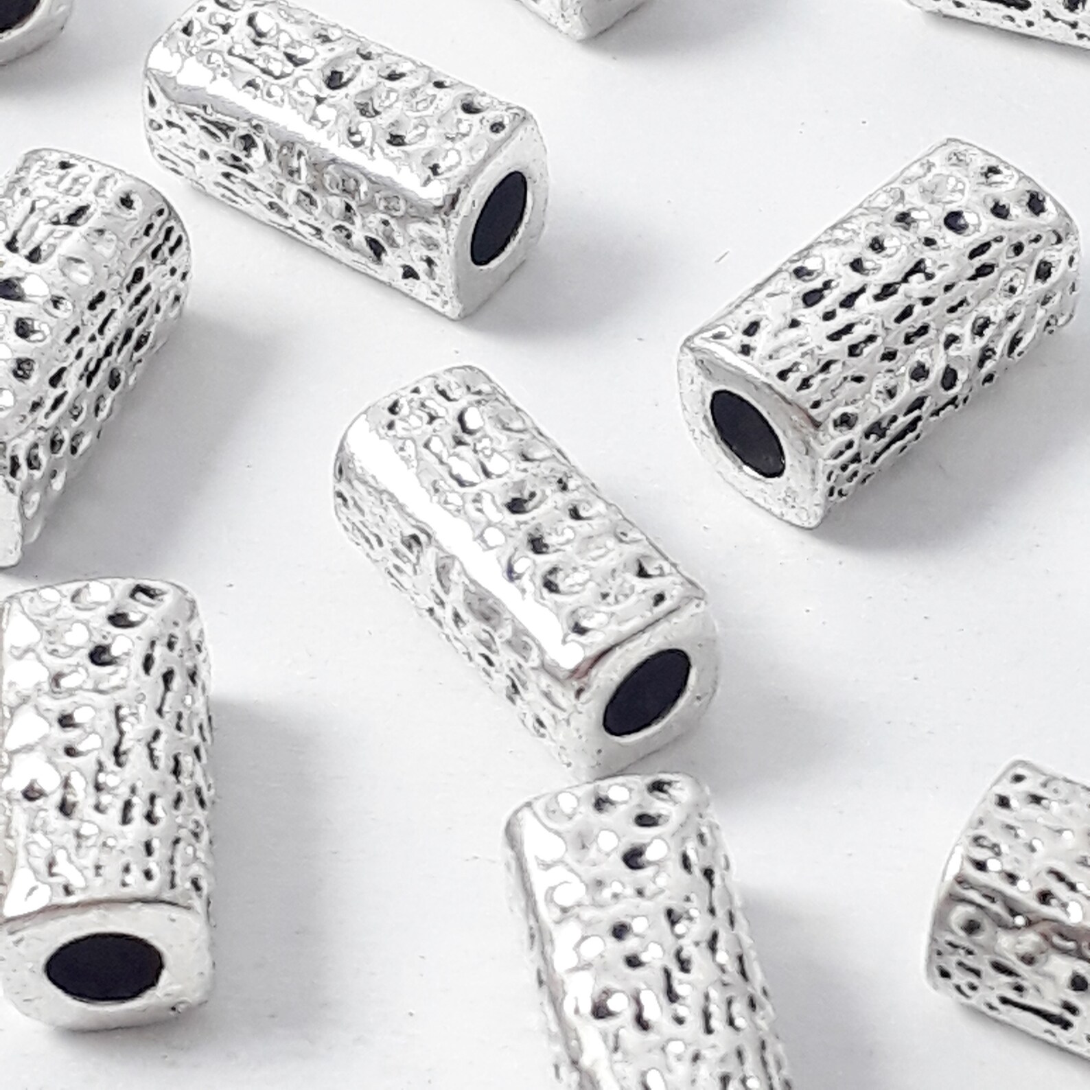 10pcs Spotted Square Tube Beads Antique Silver 10x5mm | Etsy UK