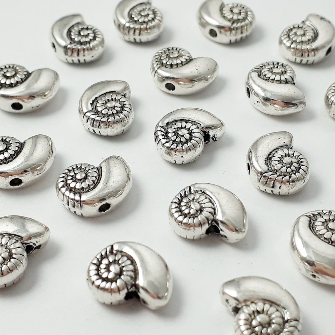 10pcs Sea Snail Shell Metal Beads Antique Silver 11x8mm | Etsy