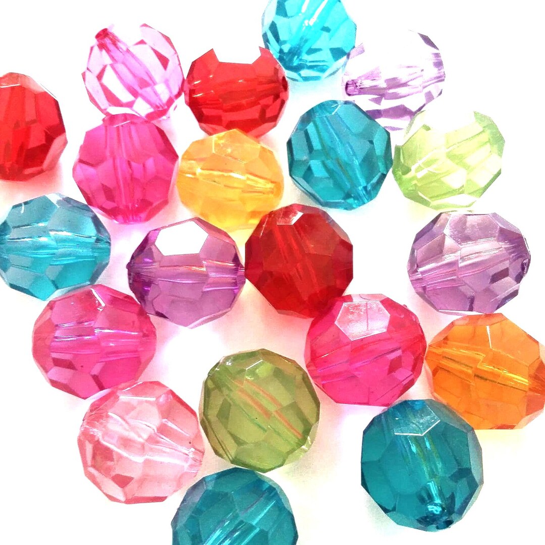 5pcs Large Acrylic Round Faceted Beads 20mm - B22693 - Etsy