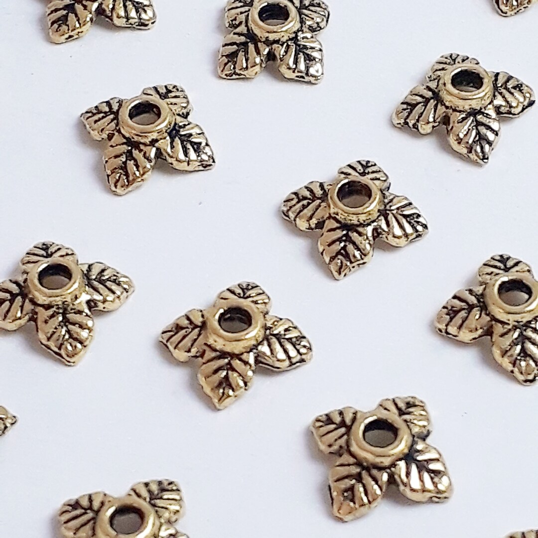 50pcs Leaf Square Bead Caps Gold Tone 6mm - B00919 - Etsy