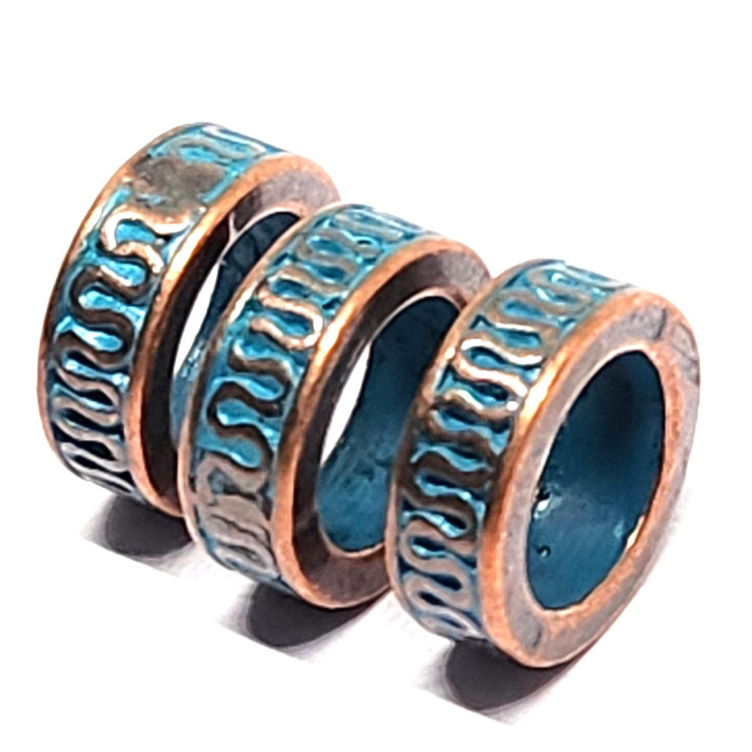 10pcs Metal Ring Large Hole Beads Copper Patina 11x4mm - B949184 - Etsy