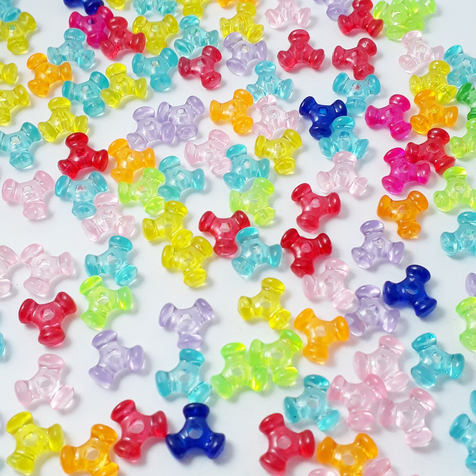 100pcs Mixed Colour Acrylic Tri Beads 10x9mm B30295 | Etsy