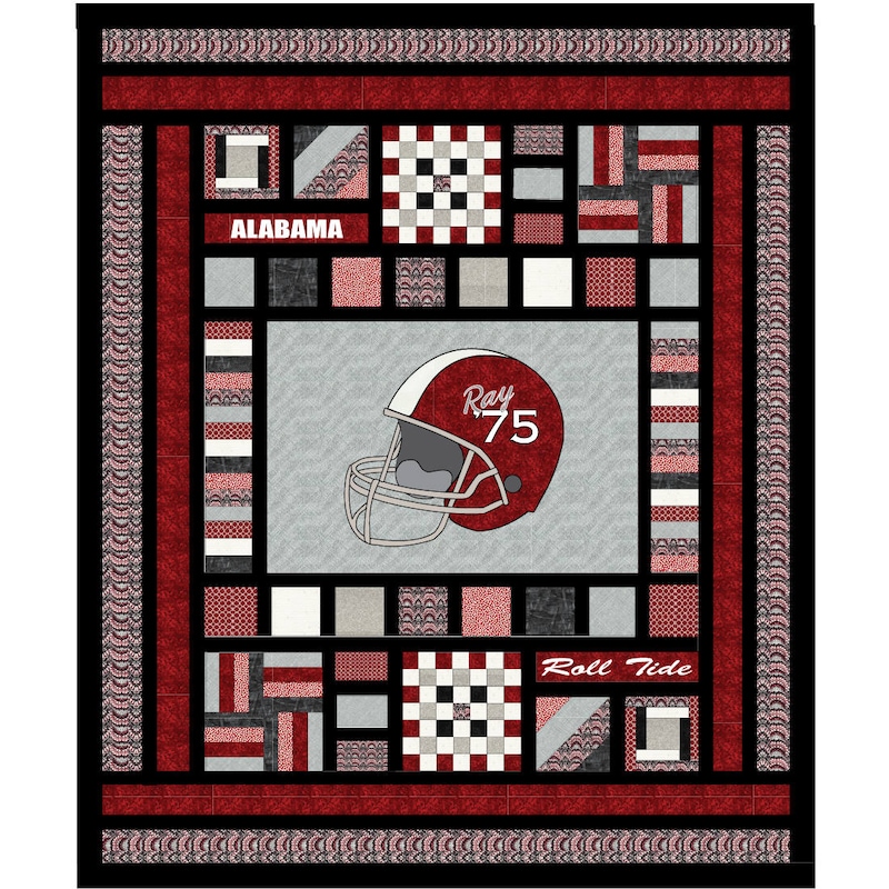 Gray and Red Quilt Pattern - Etsy