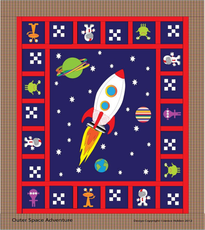 Full Size Outer Space Adventure Full Size Quilt Pattern - Etsy