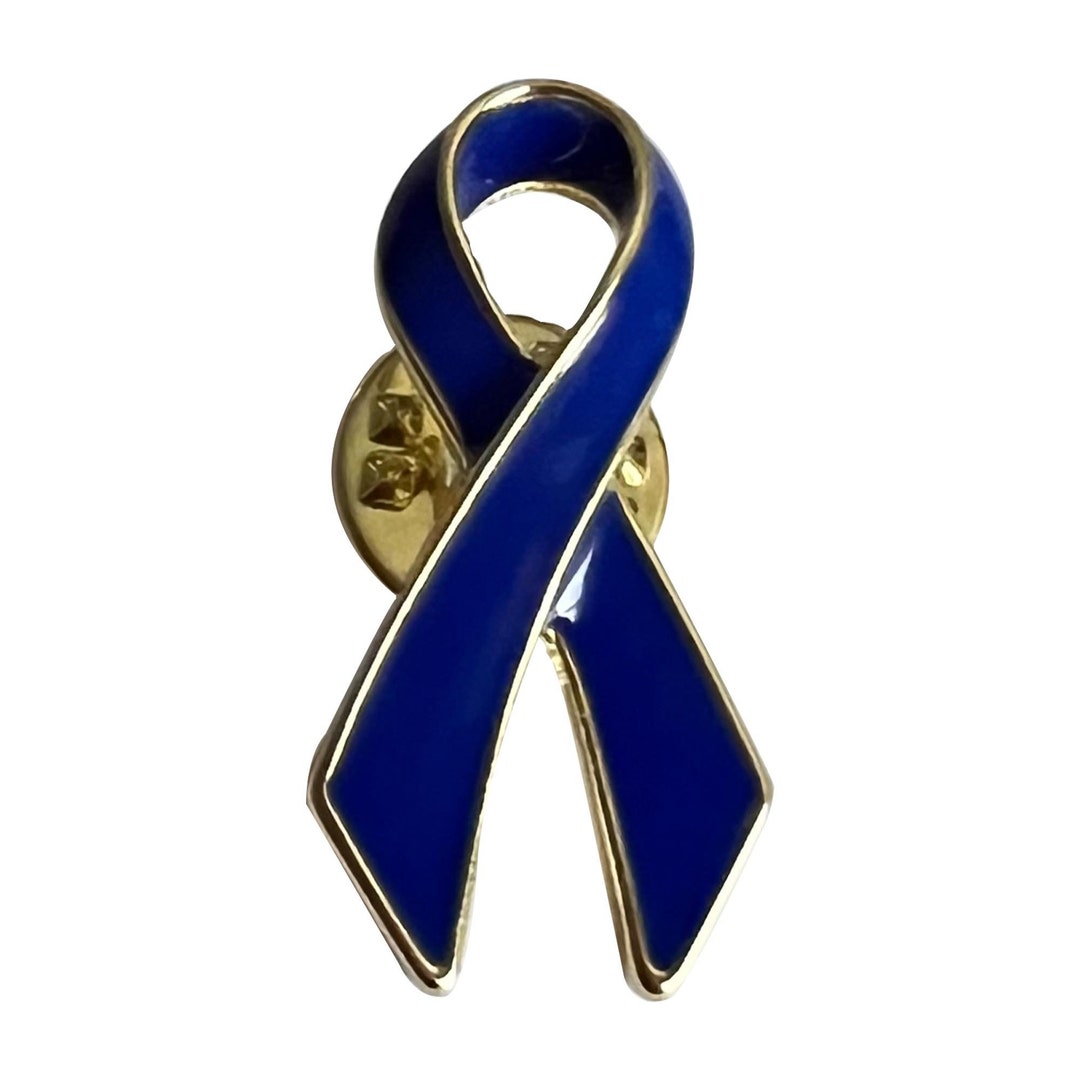 NEW Royal Blue Awareness Ribbon Lapel Pin Represents Multiple Awareness ...