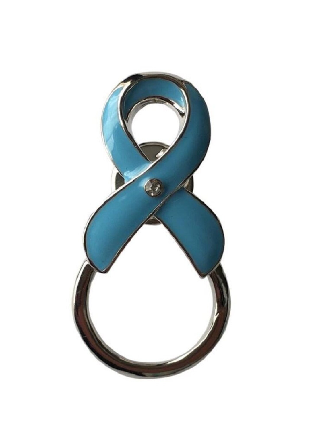 Light Blue Ribbon Awareness Eye Glasses / Sunglasses Crystal Brooch Pin ...